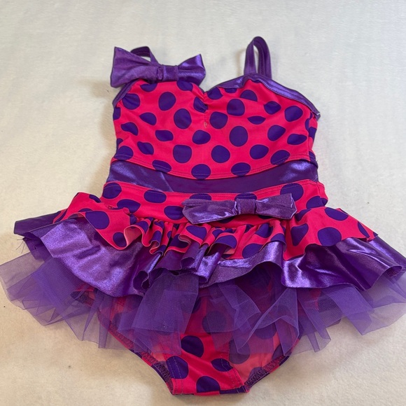 Weissman | Costumes | Weissman Pink And Purple Polka Dot Dance Costume ...